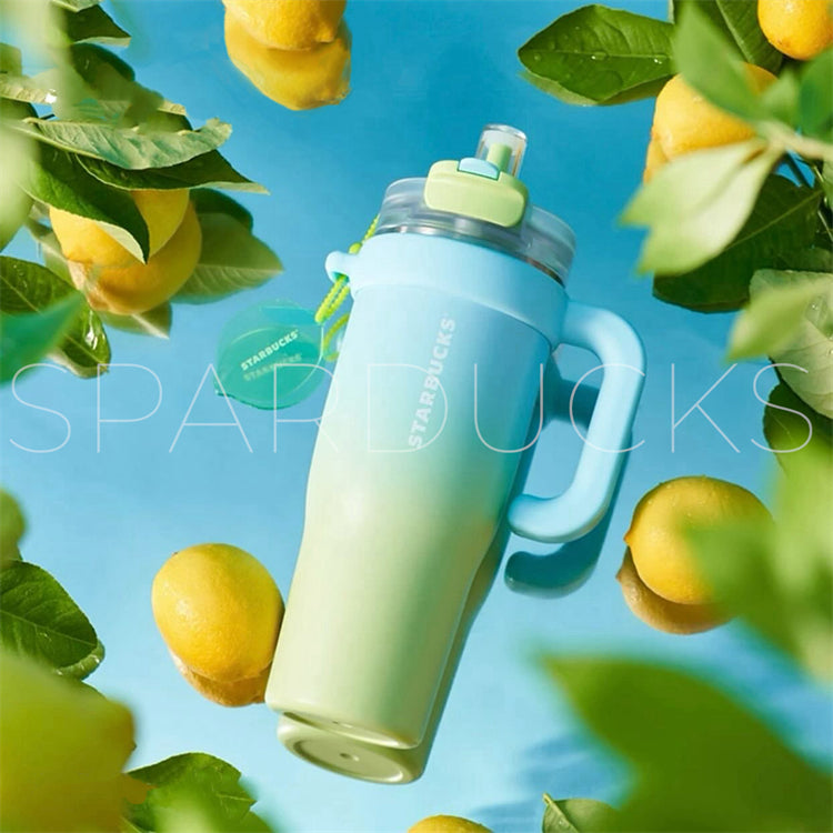 43oz Lemon Blue Green Stainless Cold Cup – SPARDUCKS