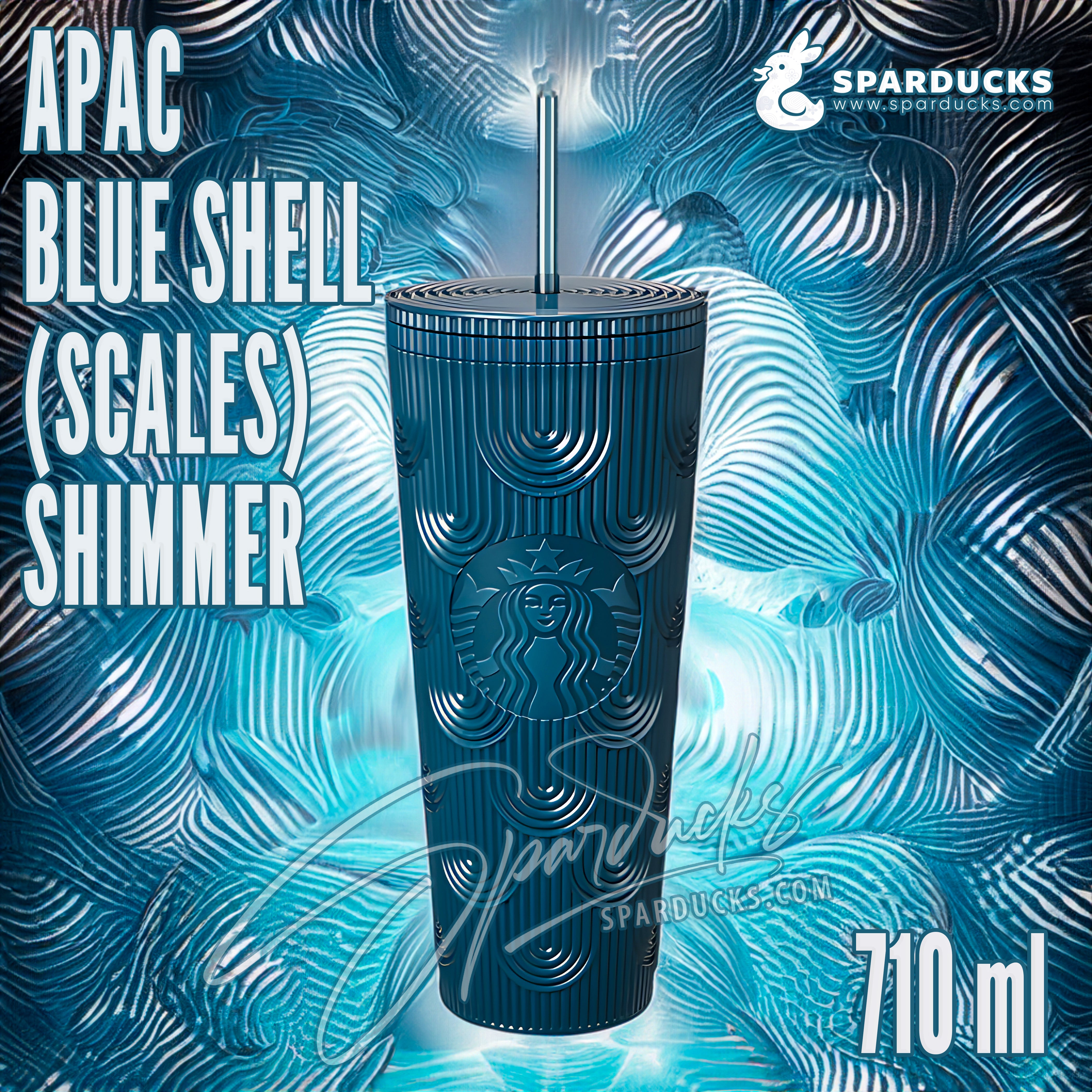 24oz APAC Blue Shell Scales Cold Cup – SPARDUCKS